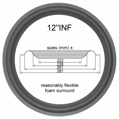 Infinity SM-125 - 1x Foam surround for repair woofer speaker