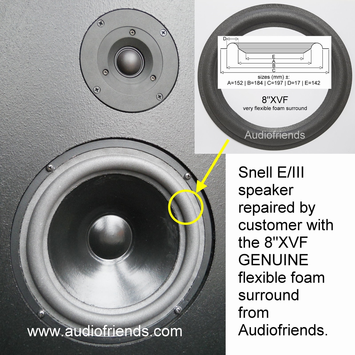 Snell J/I, J/II, J/III - Vifa M21WN-07 - 1x GENUINE surround