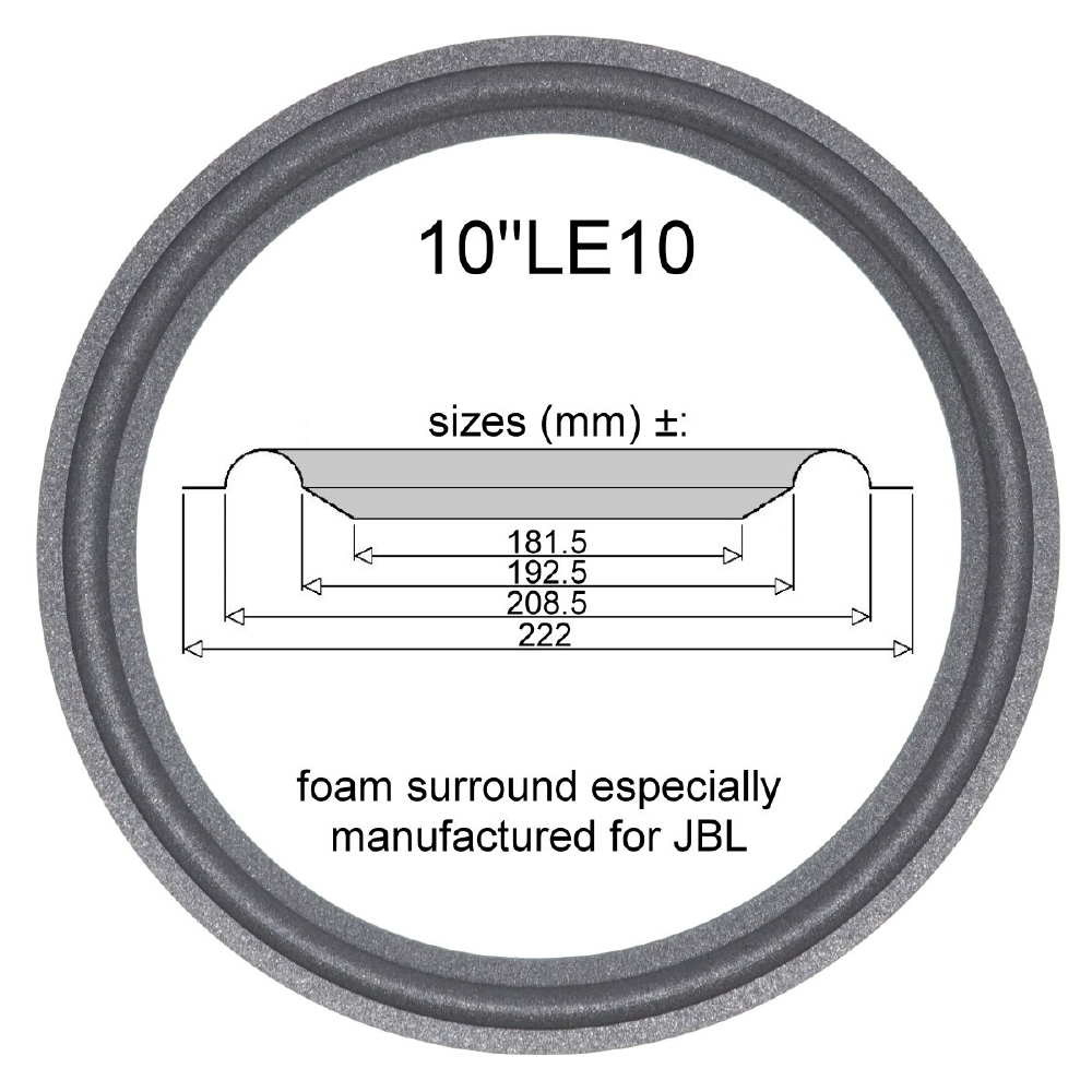 JBL PR10, LE111, LE111H, L66, L77, L96 - 1x Schaumst. Sicke
