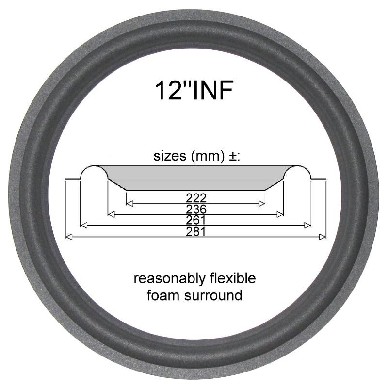 Infinity SM-125 - 1x Foam surround for repair woofer speaker