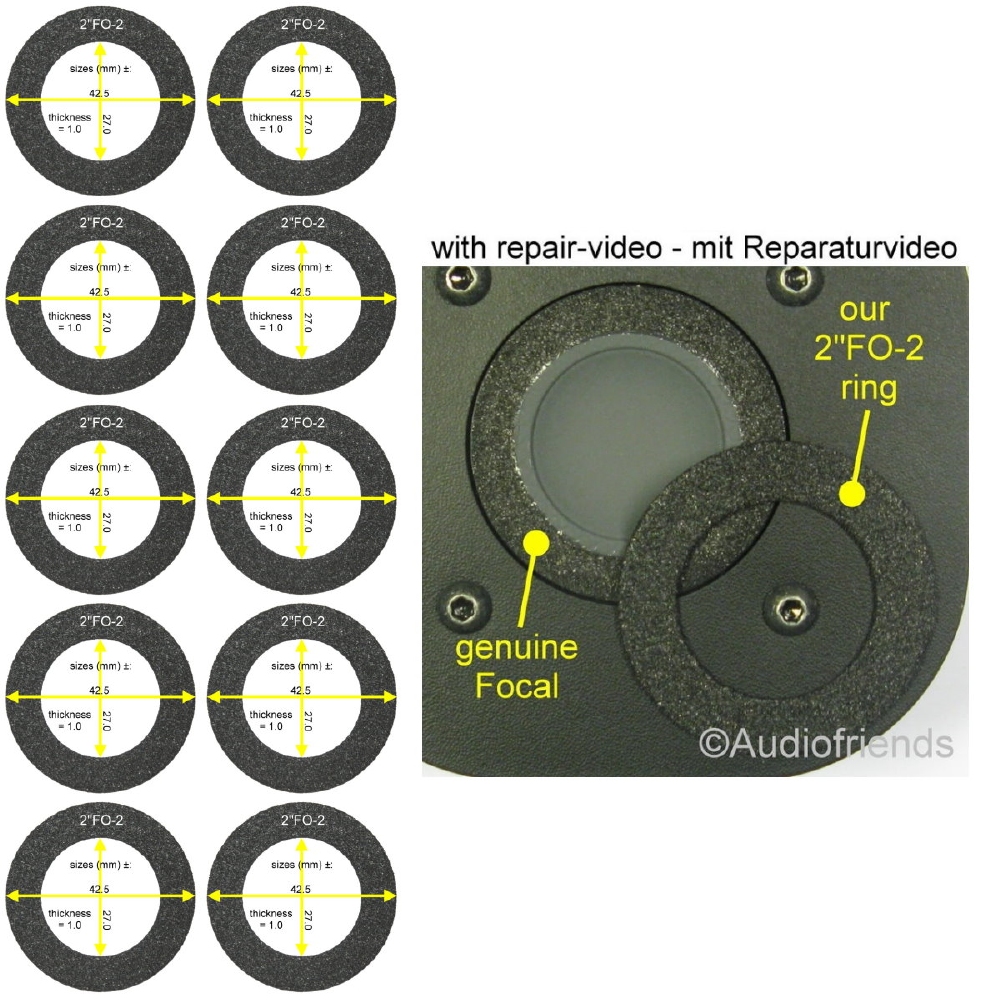 Focal T120-T101-T121-TC90K-T100K-T92 - 10x ring for tweeter