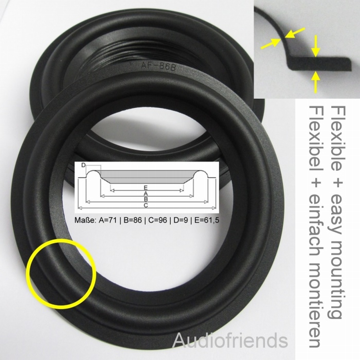 Magnat MIG Ribbon 3 + 5 - 1x RUBBER surround for repair