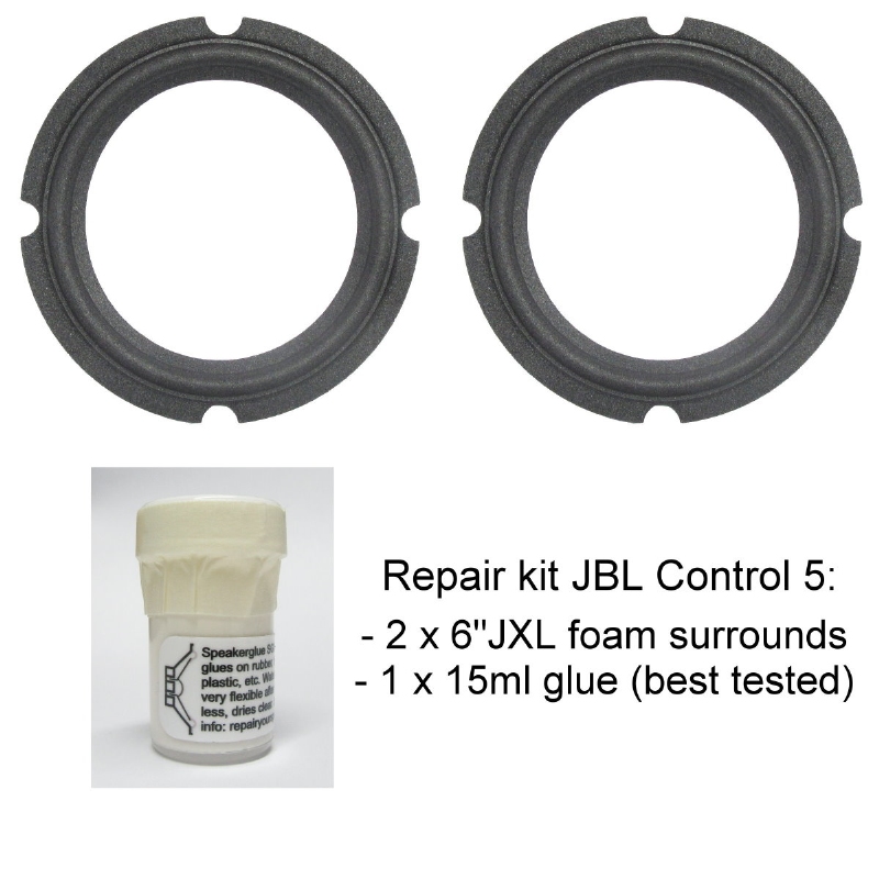 JBL Control 5, C5003 - Repair kit: 2x surround + 1x glue.